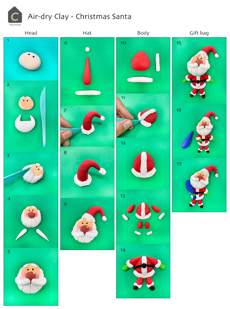 Christmas Essentials with Air Dry Clay: Santa Claus – Clay House Art